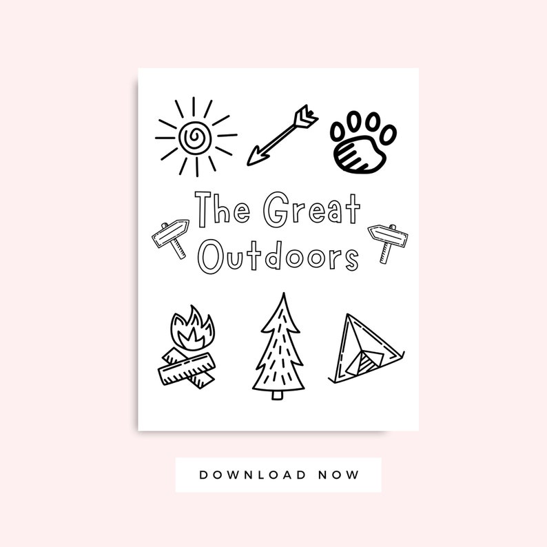 Camping Coloring Pages PDF Printable, the Great Outdoors Picture ...