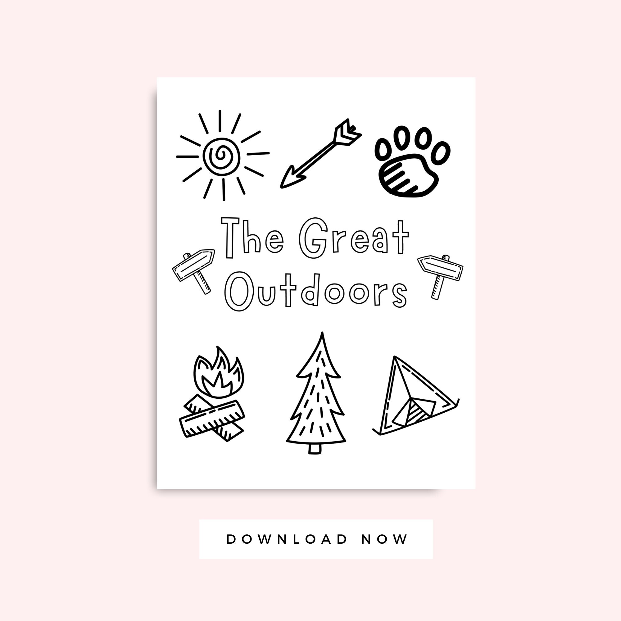 Camping Coloring Pages PDF Printable, the Great Outdoors Picture ...