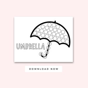 Spring Dot Marker Activity, 1 Page Umbrealla Do a Dot, Rainy Day ...