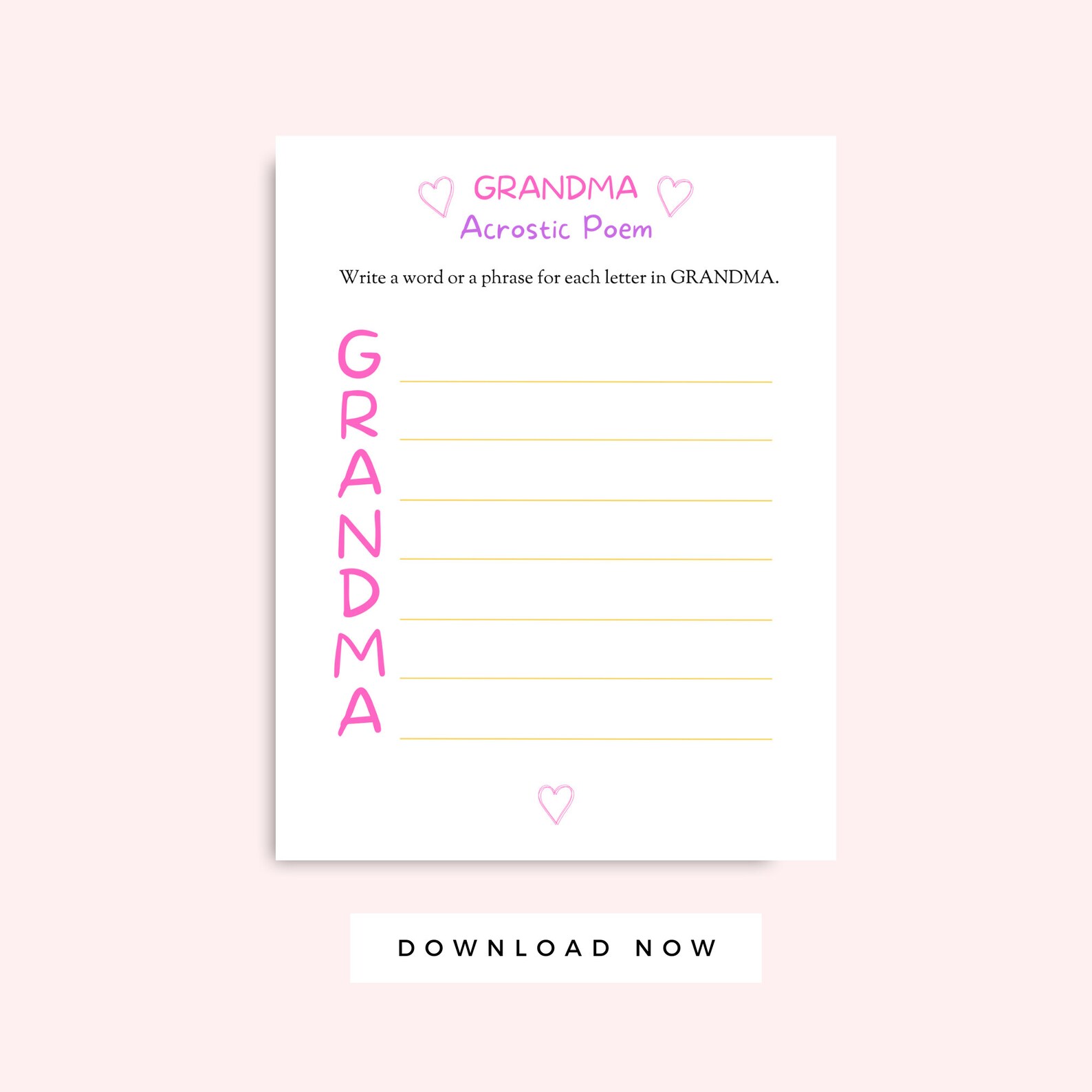 Grandma and Grandpa Acrostic Poem Multicolor, Grandparent's Day ...