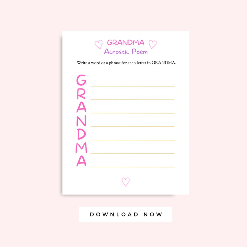 Grandma and Grandpa Acrostic Poem Multicolor, Grandparent's Day ...