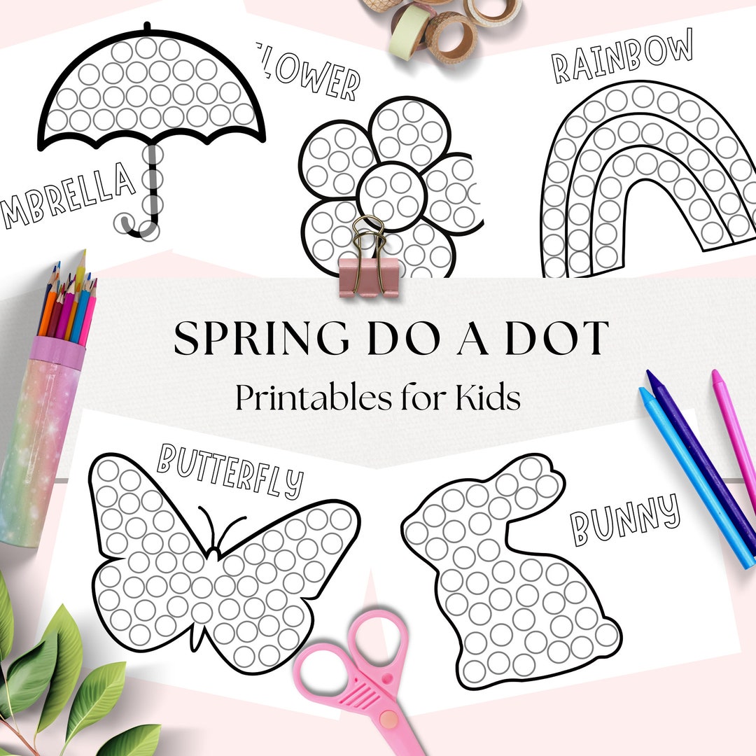 Spring Dot Marker Activity, Do a Dot Printables for Kids, Preschool ...