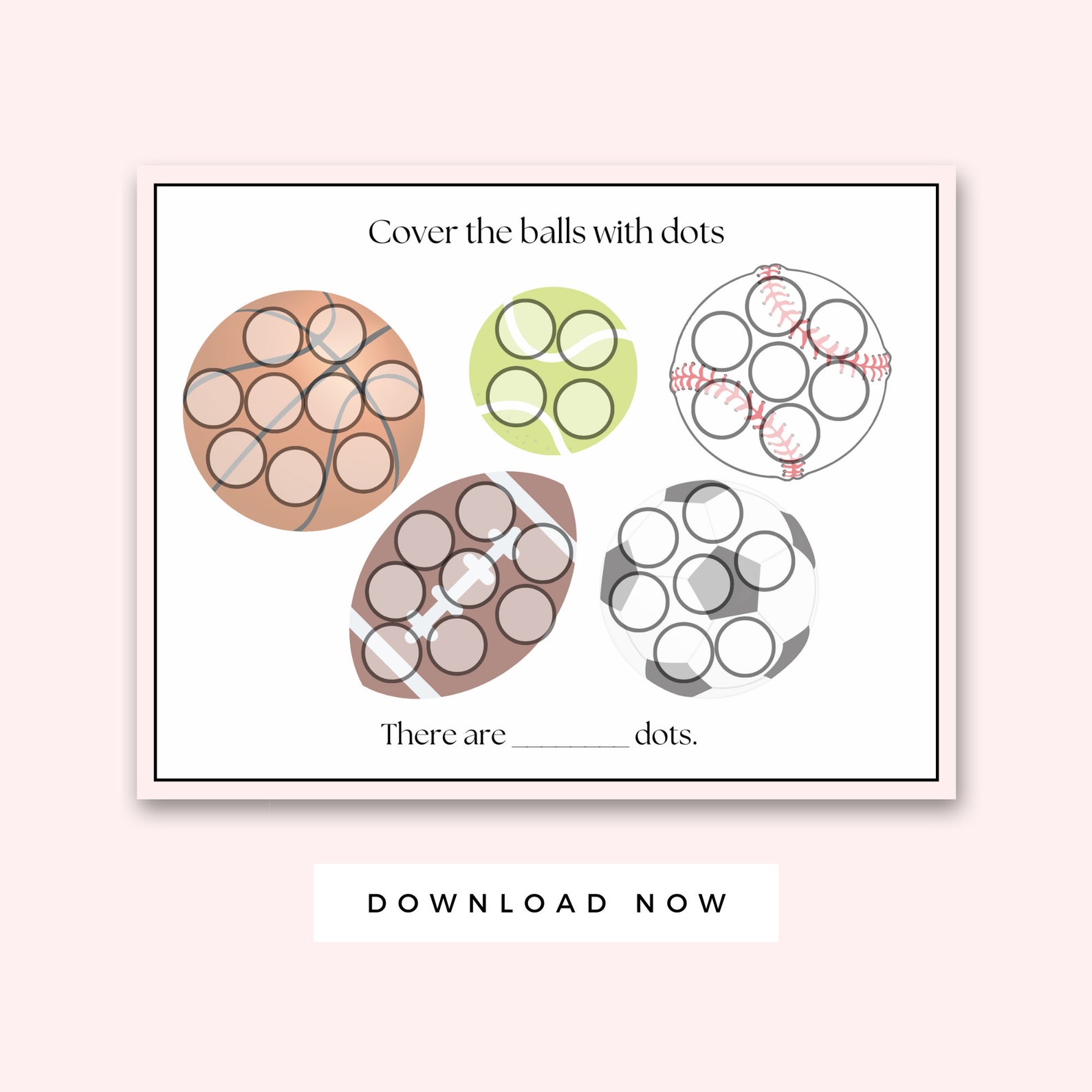 Sports Dot A Dot Worksheet, Preschool Busy Book, Printable Preschool ...