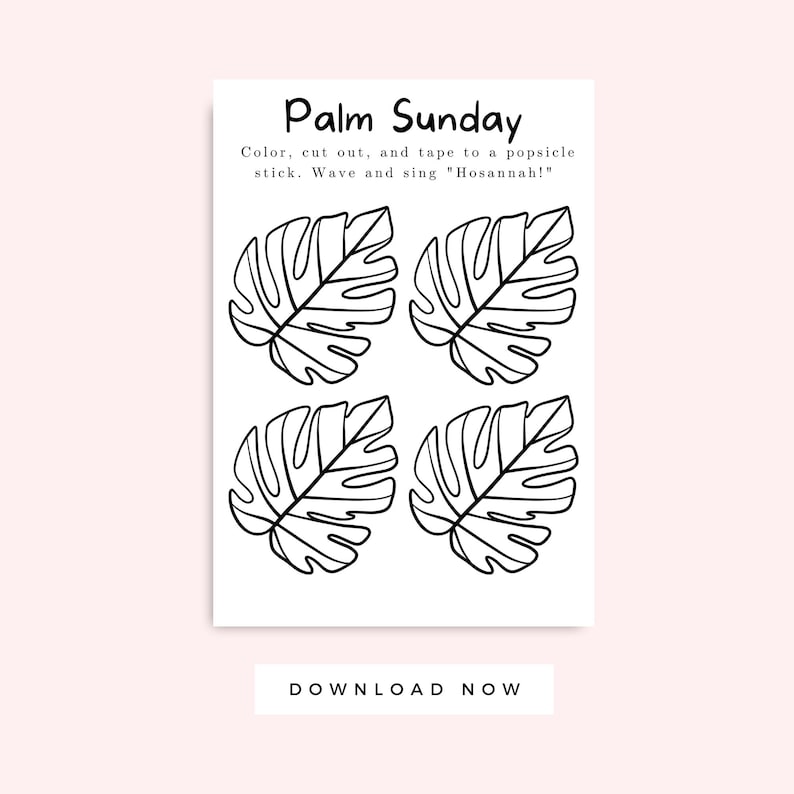 Palm Sunday Preschool Activity, Printable Easter Craft, Toddler and Kid ...