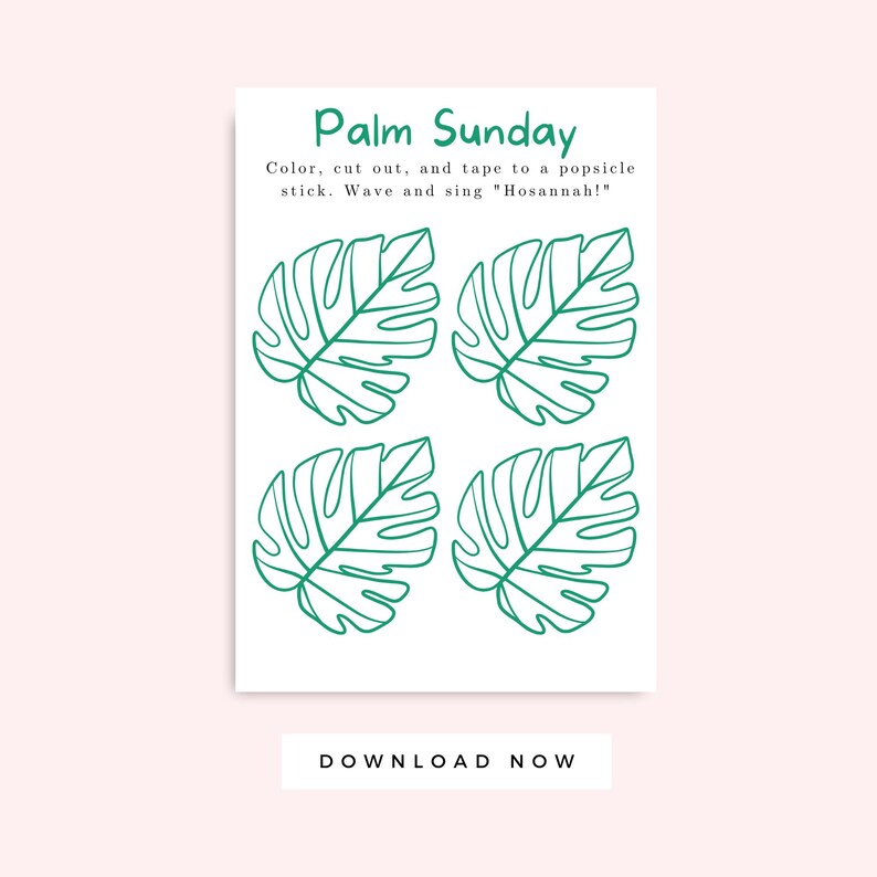 Palm Sunday Preschool Activity, Printable Easter Craft, Toddler and Kid ...