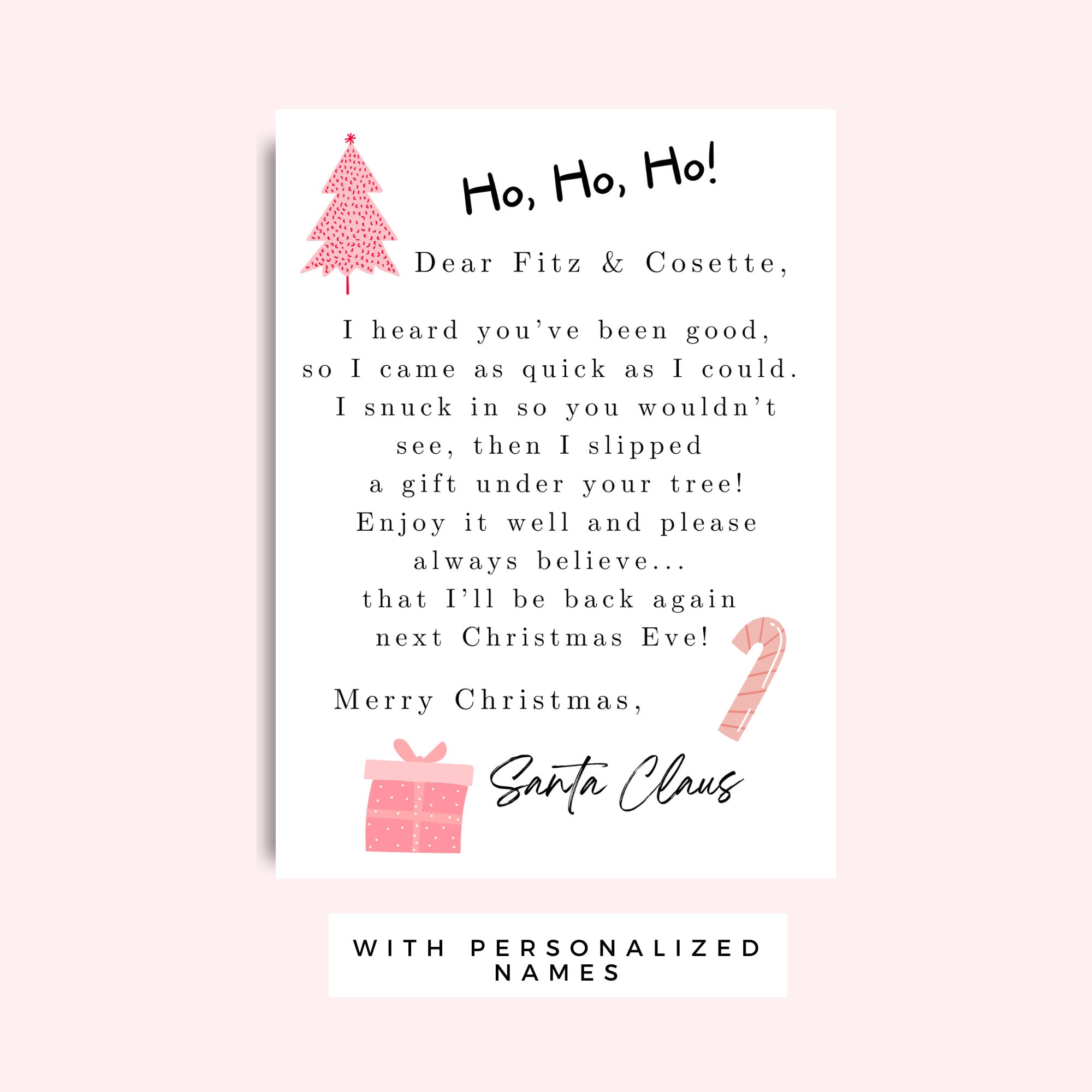 Santa Letter for Kids Printable, Printable Card From Santa for Kids on ...