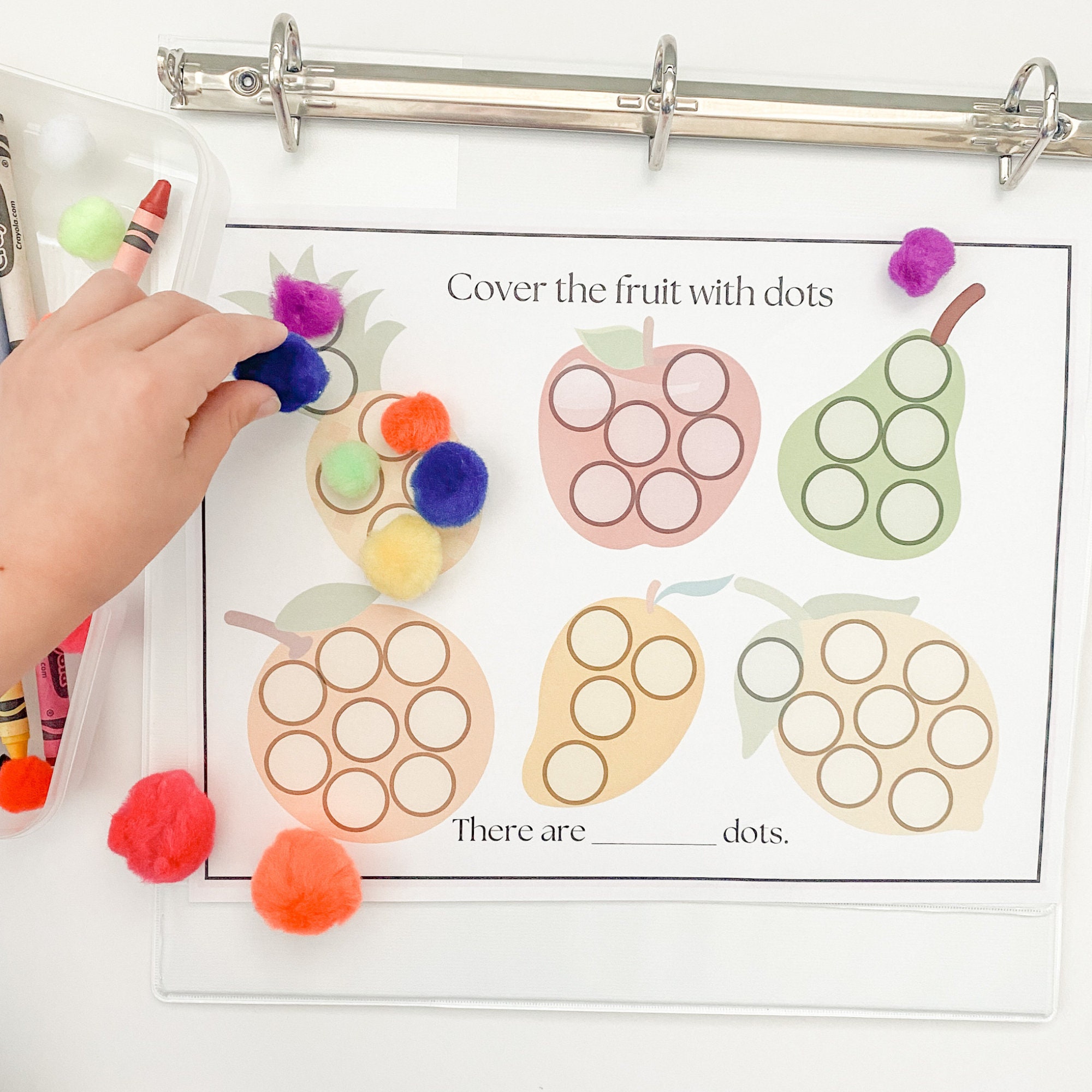Fruit Dot A Dot Worksheet, Preschool Busy Book, Printable Preschool ...
