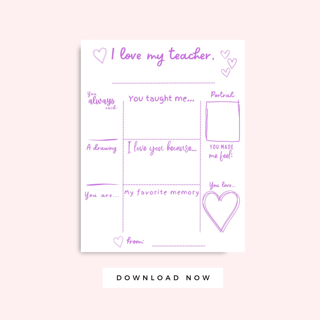 Purple Teacher Appreciation Week Printable, Instant Printable, End of ...