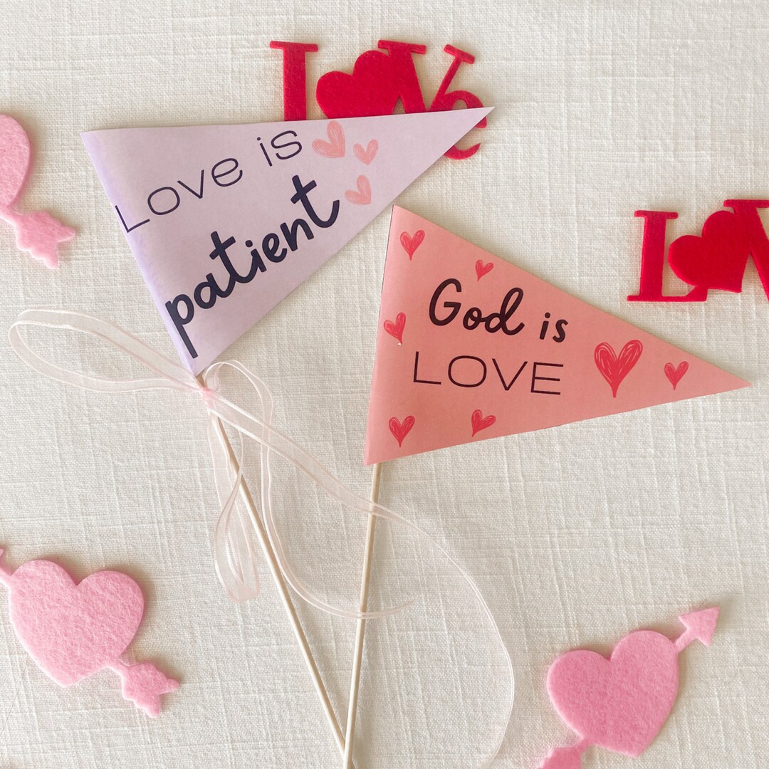 Christian Valentine's Day Pennant Printable, Valentine Photo Prop for ...