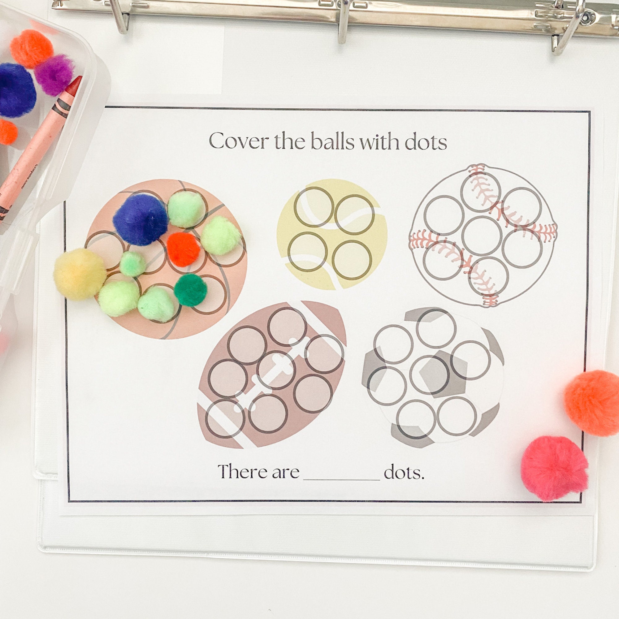 Sports Dot A Dot Worksheet, Preschool Busy Book, Printable Preschool ...
