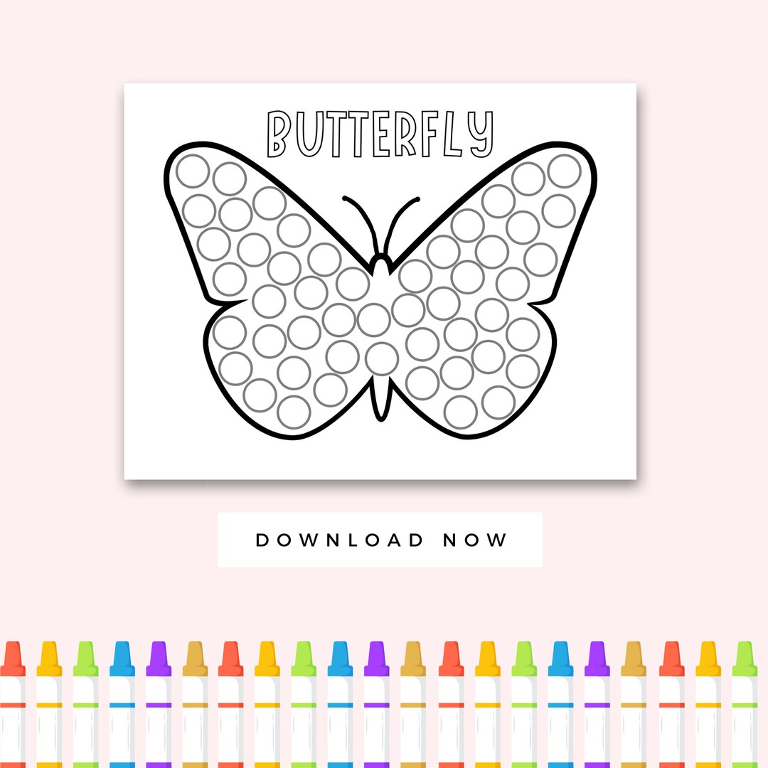 Spring Dot Marker Activity, 1 Page Butterfly Do a Dot, Spring Printable ...