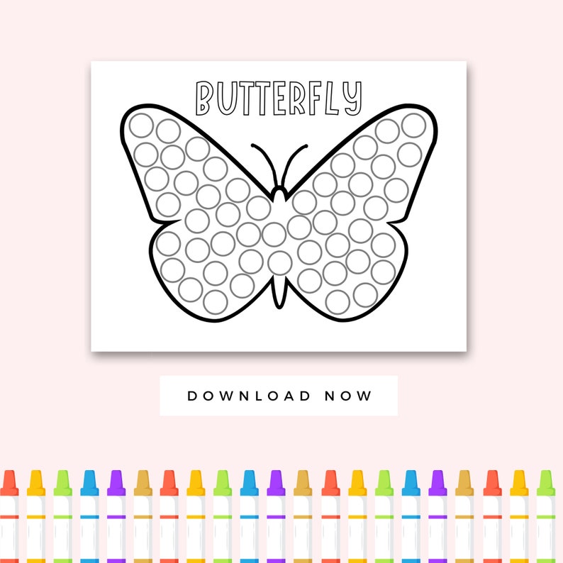 Spring Dot Marker Activity, 1 Page Butterfly Do a Dot, Spring Printable ...