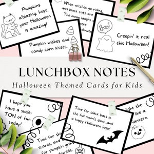Halloween Lunch Box Notes for Kids, October School Ideas, Instant ...