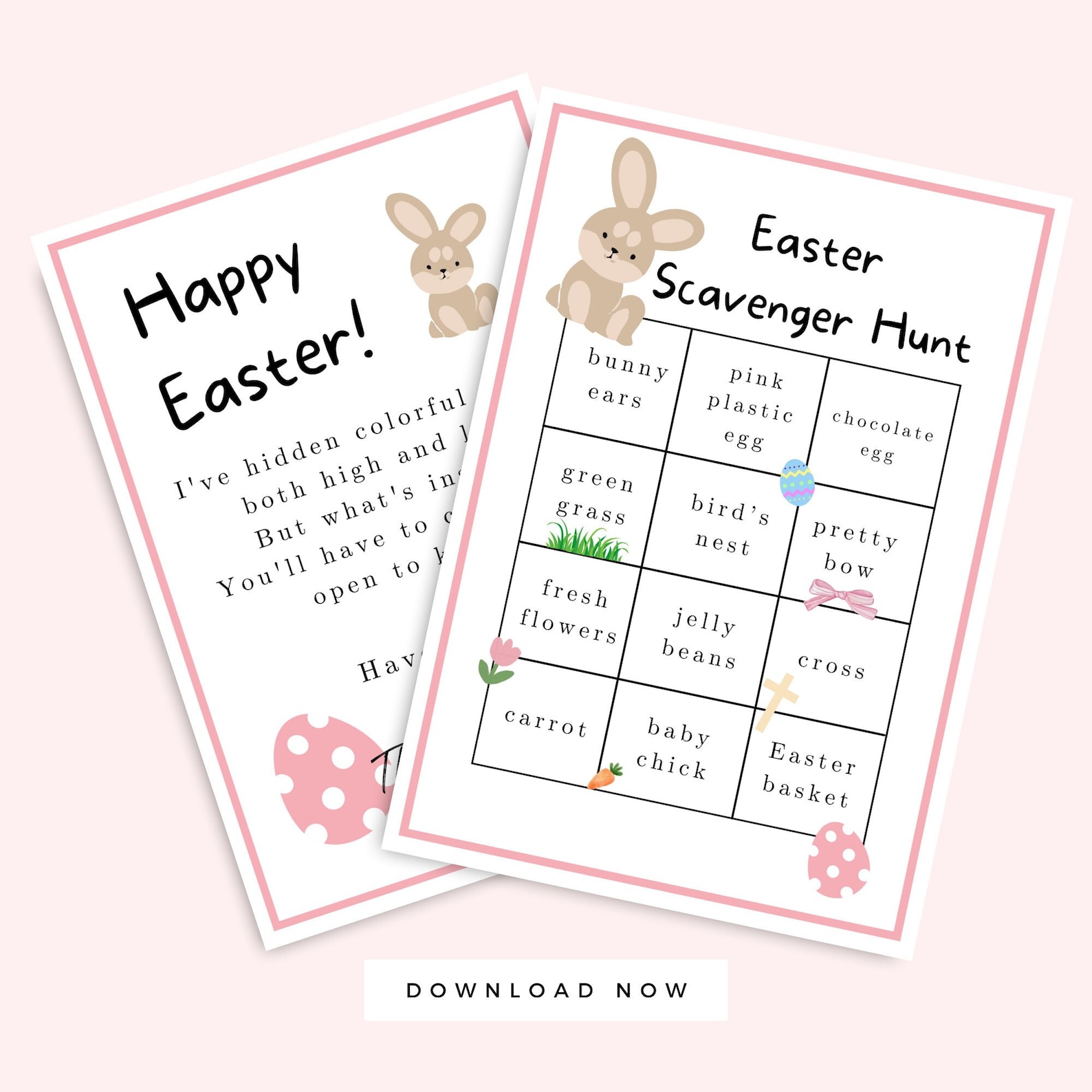 Easter Bunny Letter for Kids Instant Printable, Easter Scavenger Hunt ...