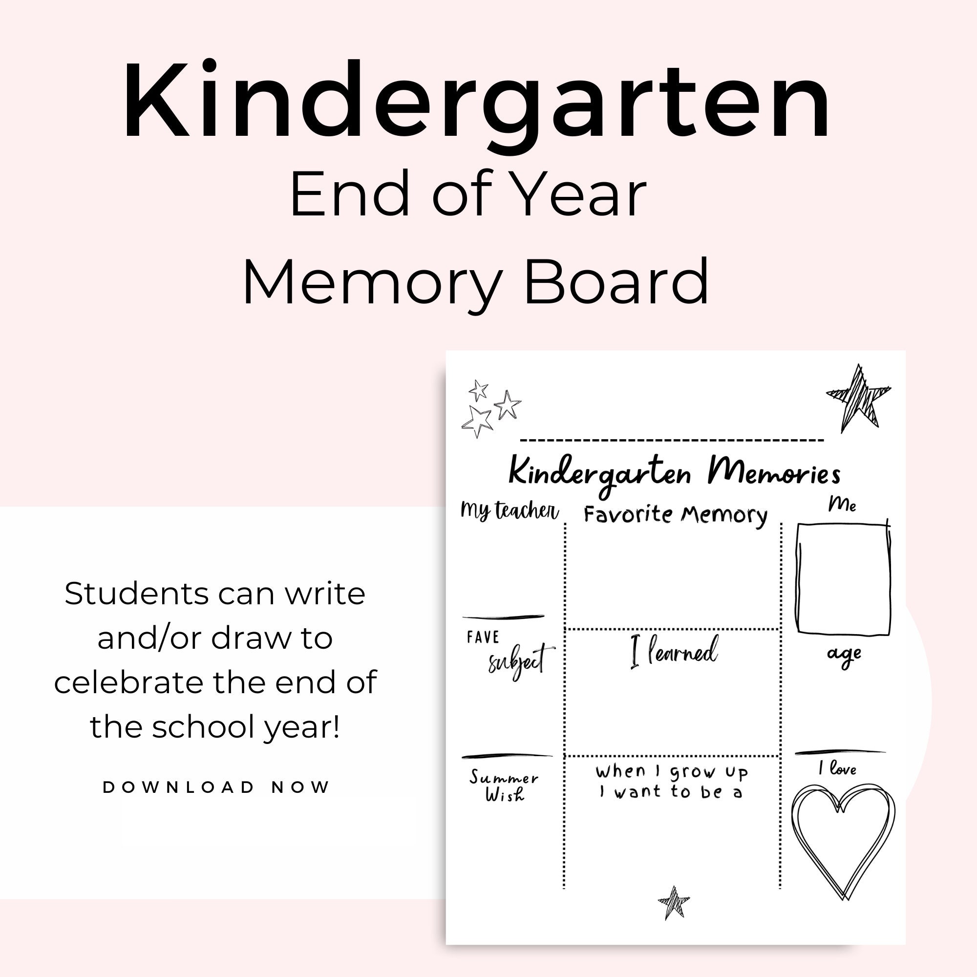 Kindergarten Memories Coloring Page, Kindergarten Milestone Board, Last ...