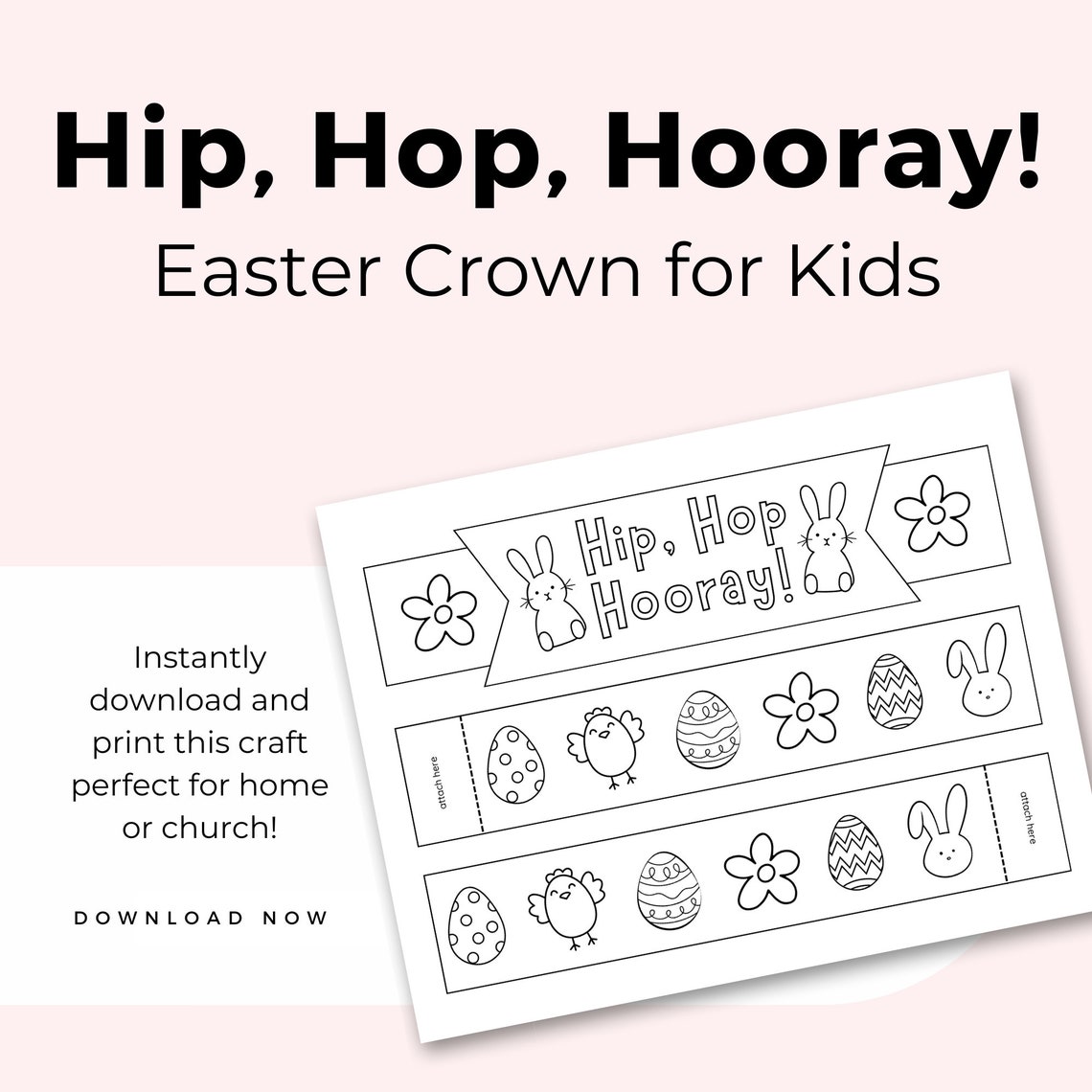 Hip Hop Hooray Easter Crown for Kids, Easter Printable Activity for ...