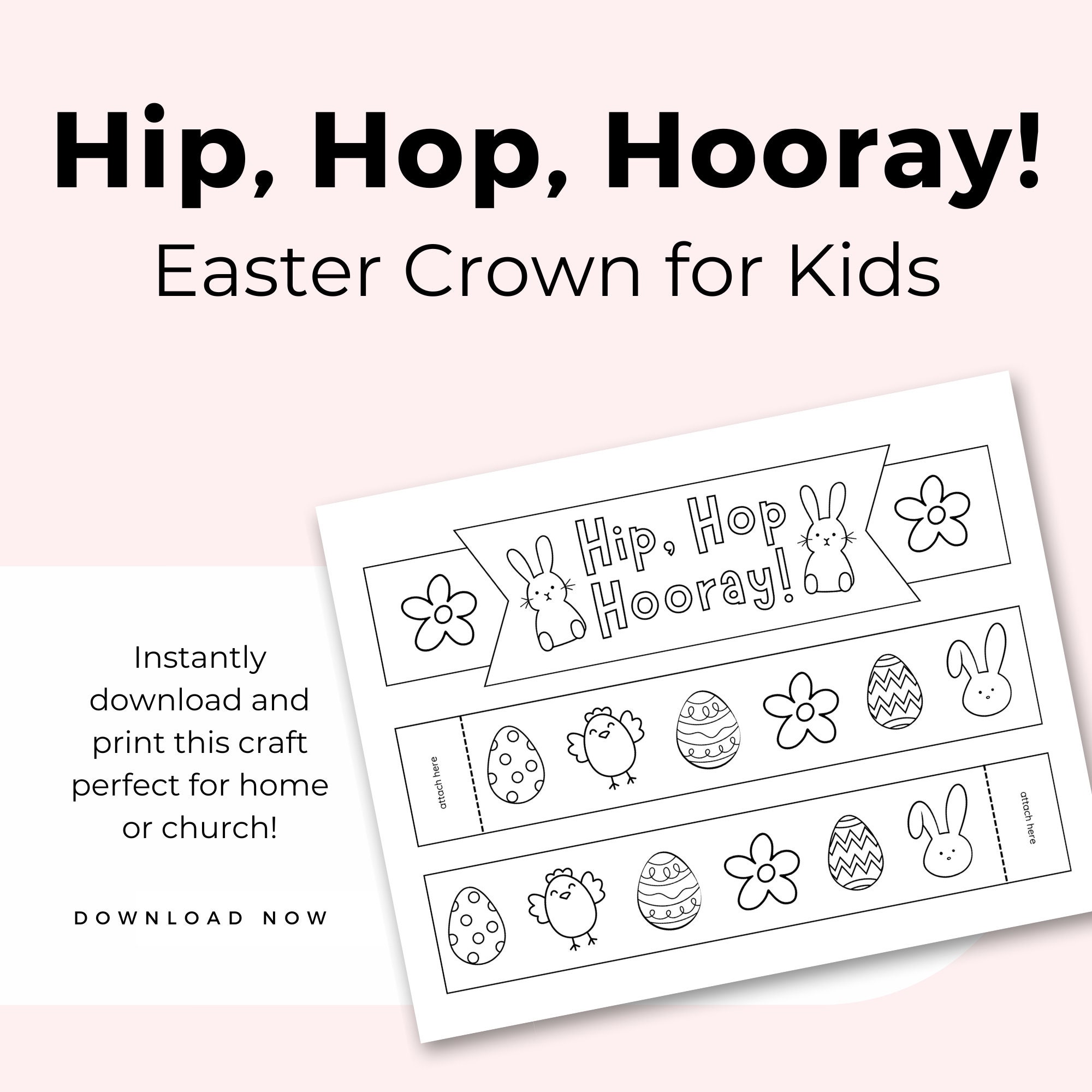 Hip Hop Hooray Easter Crown for Kids, Easter Printable Activity for ...