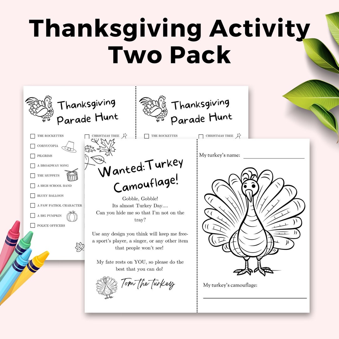 Turkey Camouflage Activity for Kids, Thanksgiving Scavenger Hunt ...