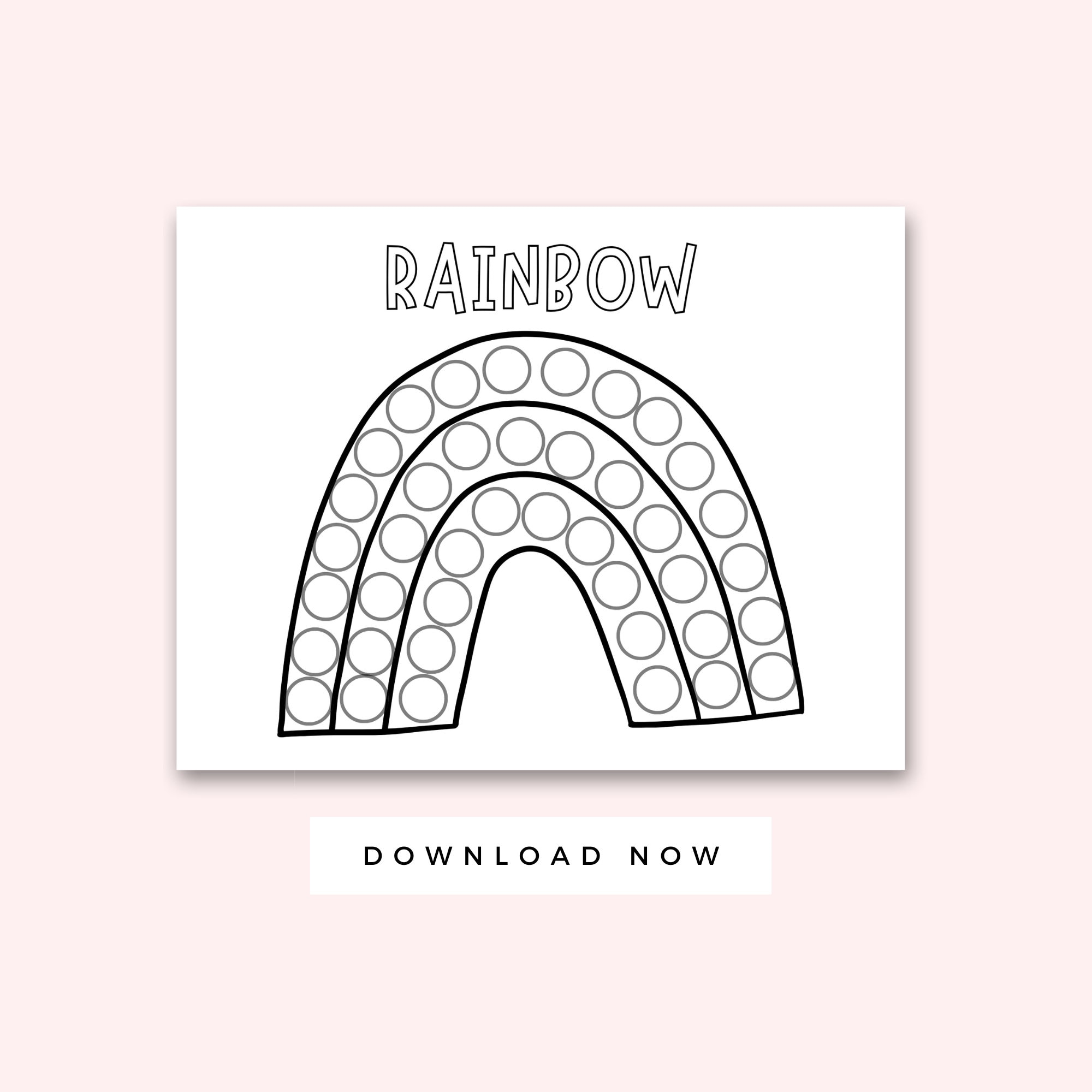 Spring Dot Marker Activity,1 Page Rainbow Do a Dot Printable for Kids ...