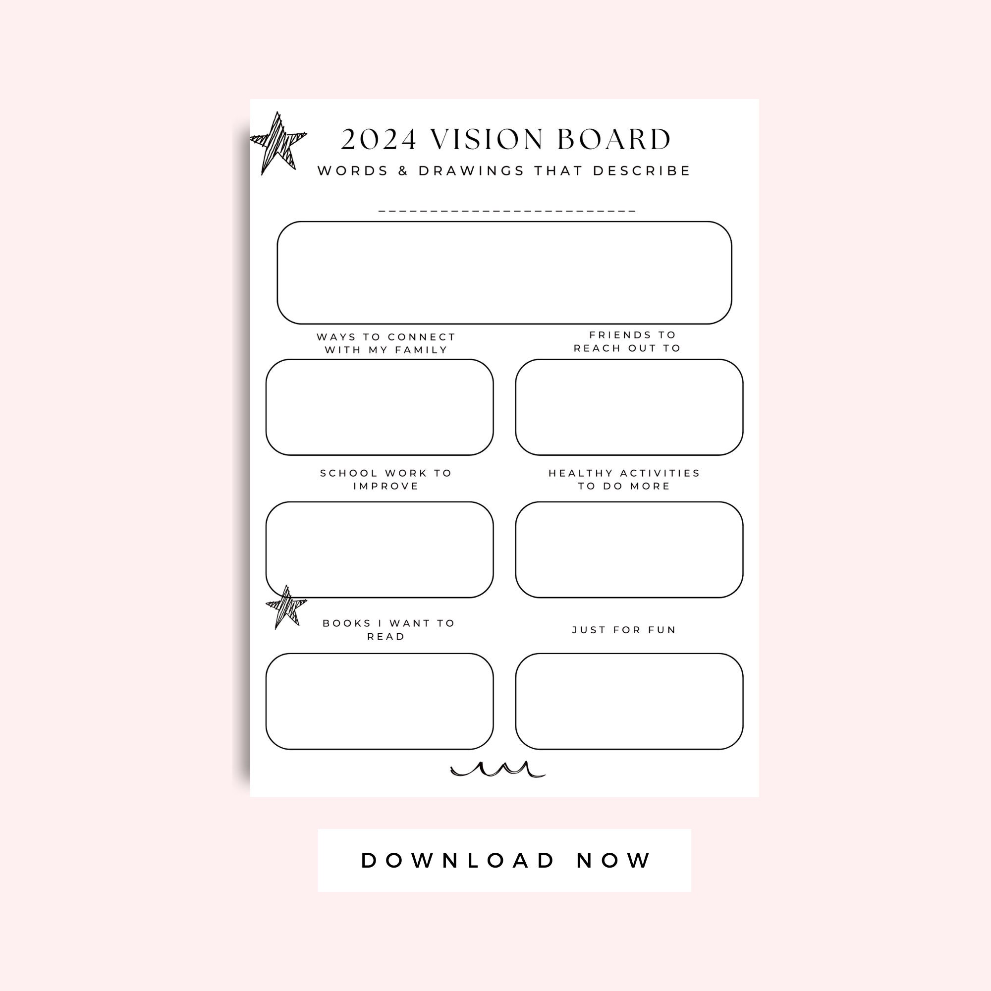 Vision Board Printable for Kids, Home Learning Activity, Kids Printable ...