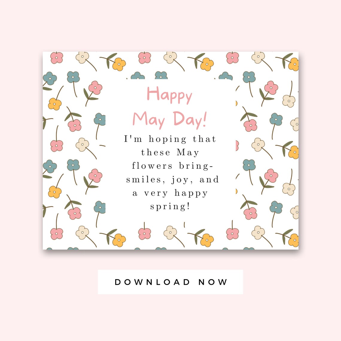 Happy May Day Printable Cards, May Day Notes, May Day Flower Gift Tag ...