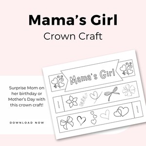 Printable Mother's Day or Mom's Birthday Crown Crafts for Kids, Best ...