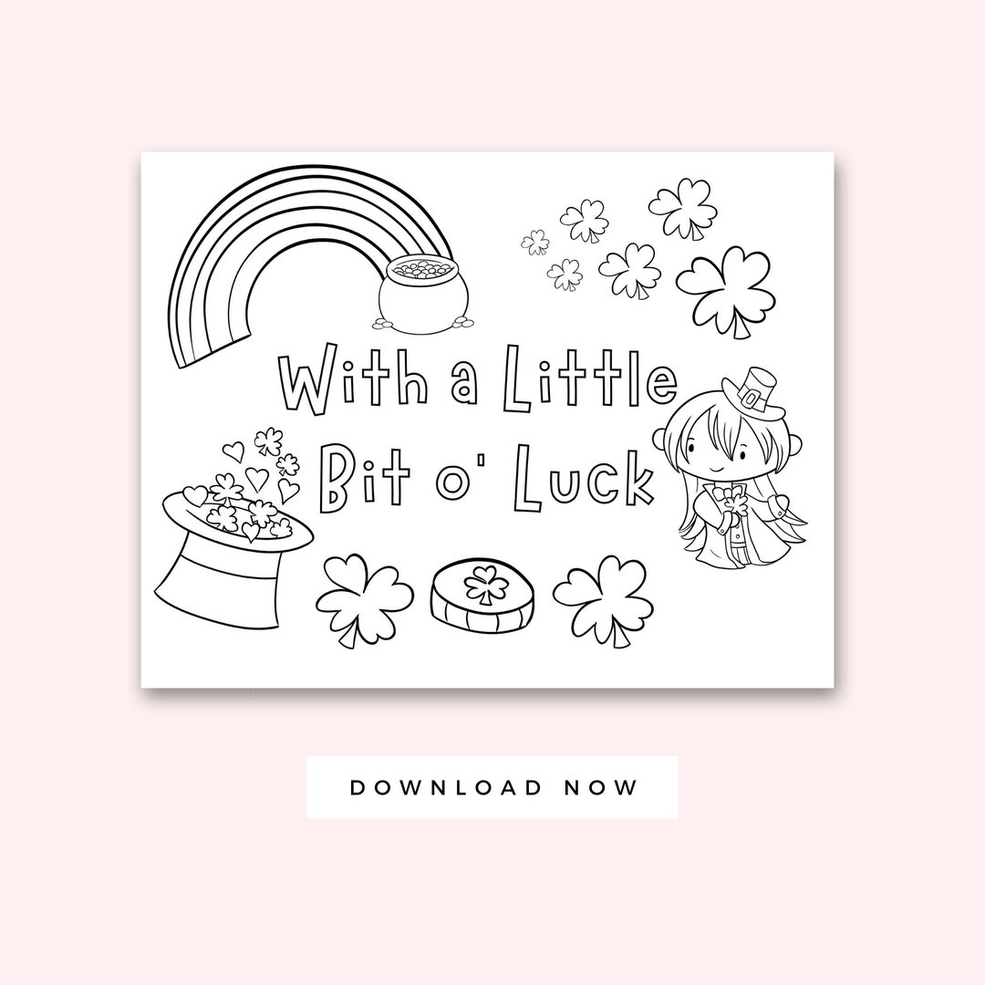 Lucky Coloring Page, Saint Patrick's Day Printable Worksheet, Printable ...
