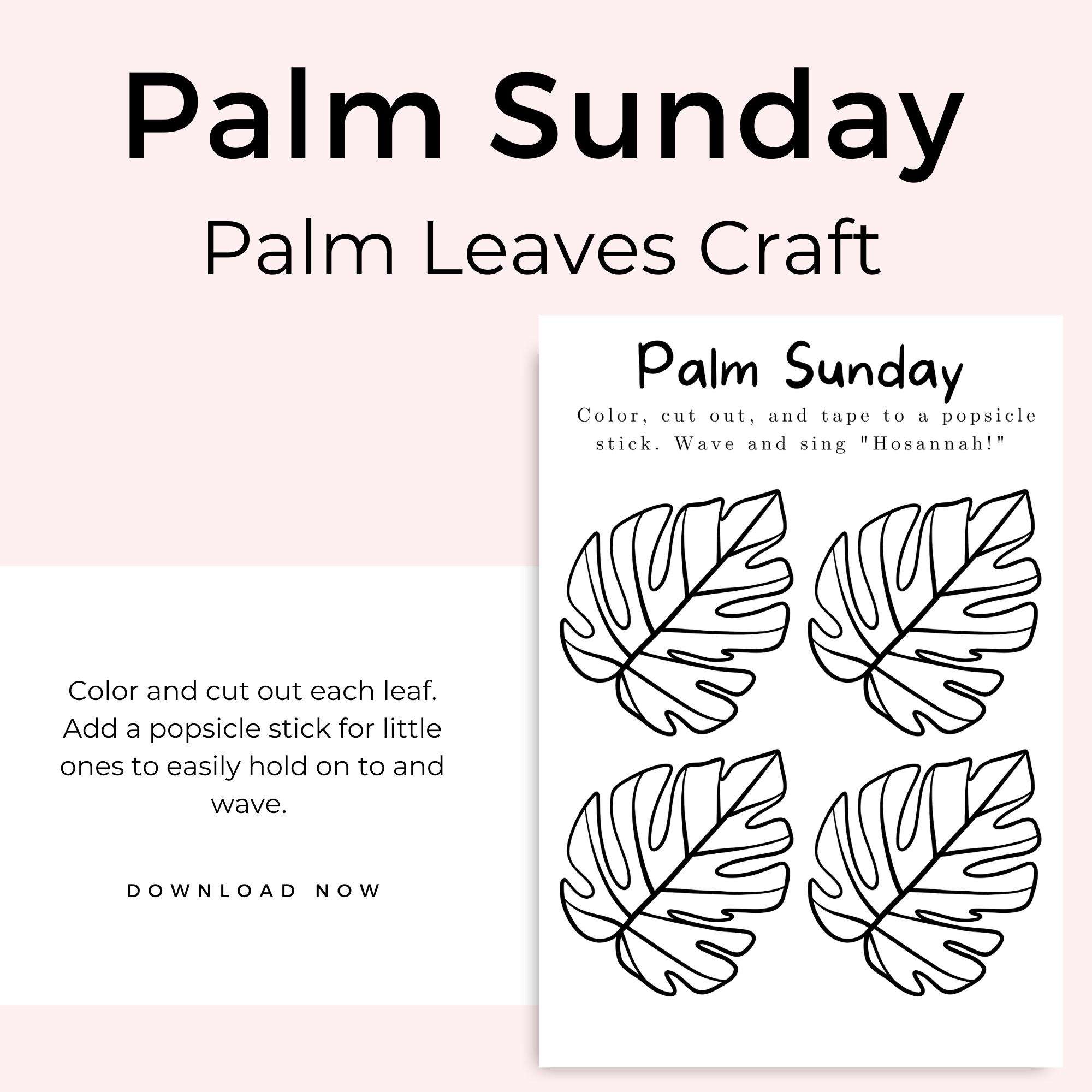 Palm Sunday Preschool Activity, Printable Easter Craft, Toddler and Kid ...