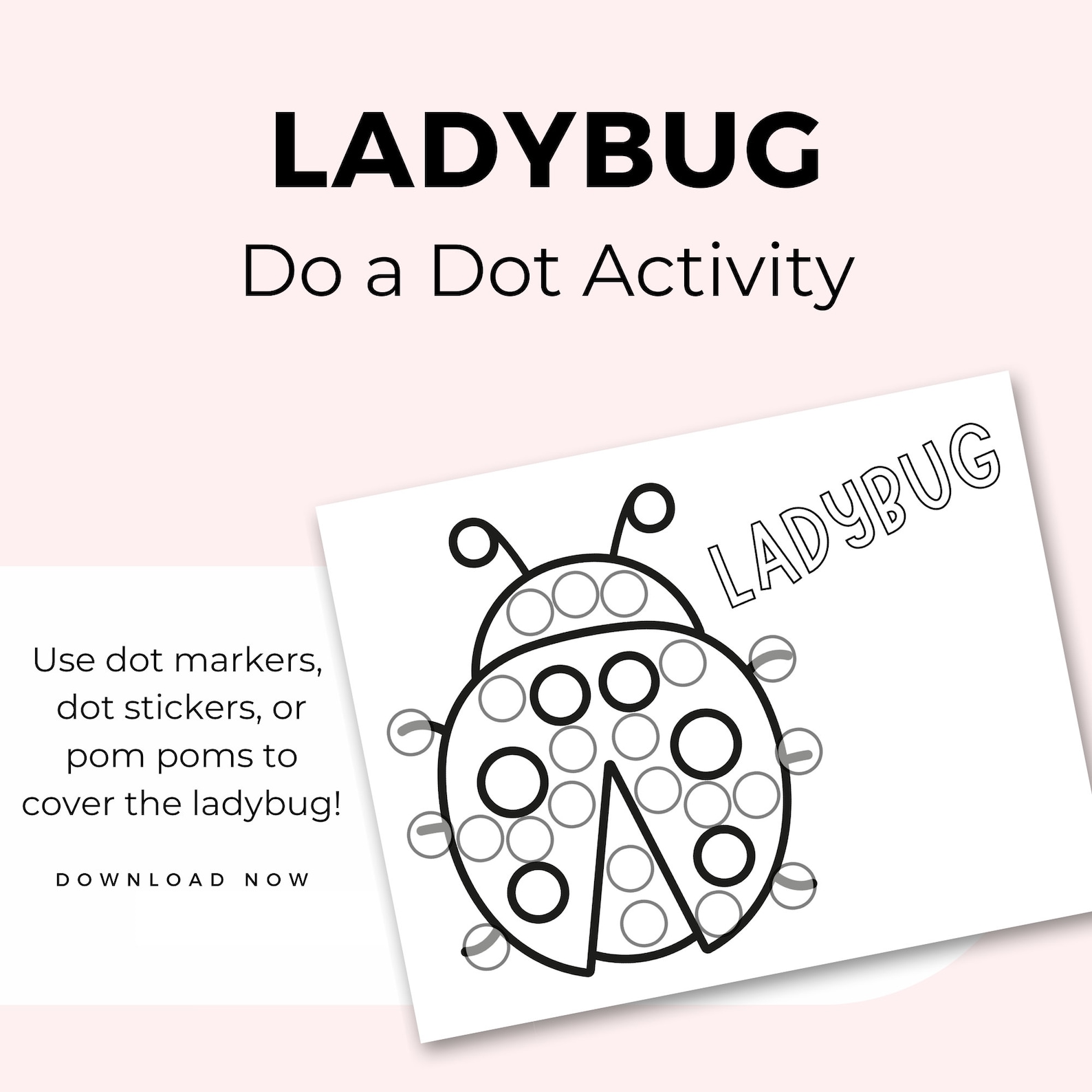 Ladybug Dot Marker Activity, Do a Dot Printables for Kids, Preschool ...