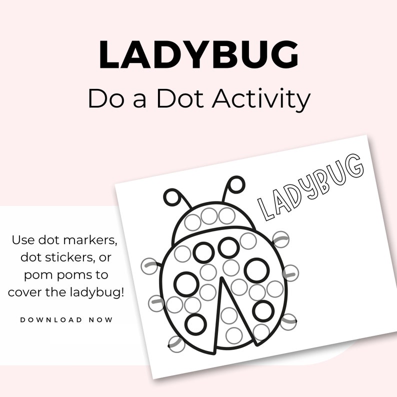 Ladybug Dot Marker Activity, Do a Dot Printables for Kids, Preschool ...
