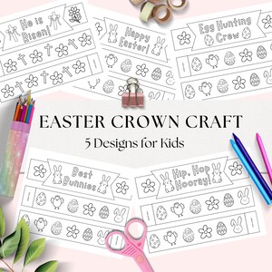 He is Risen Printable Easter Crown for Kids, Happy Easter, Egg Hunting ...
