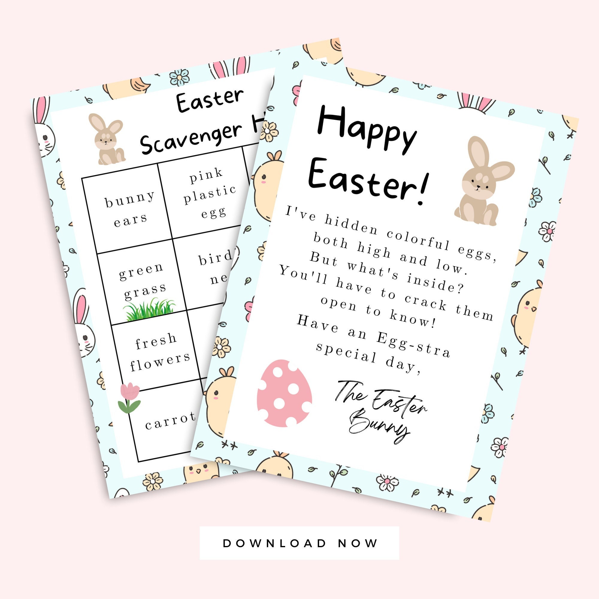 Printable Easter Bunny Letter for Kids, Easter Scavenger Hunt Kid ...