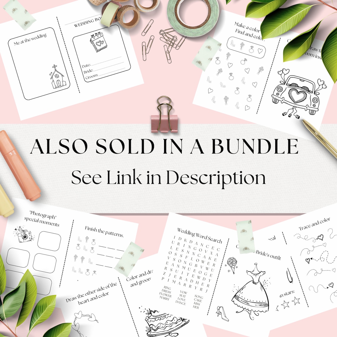 Bridal Gown Coloring Page for Kids, Wedding Day Kid Table Printable ...