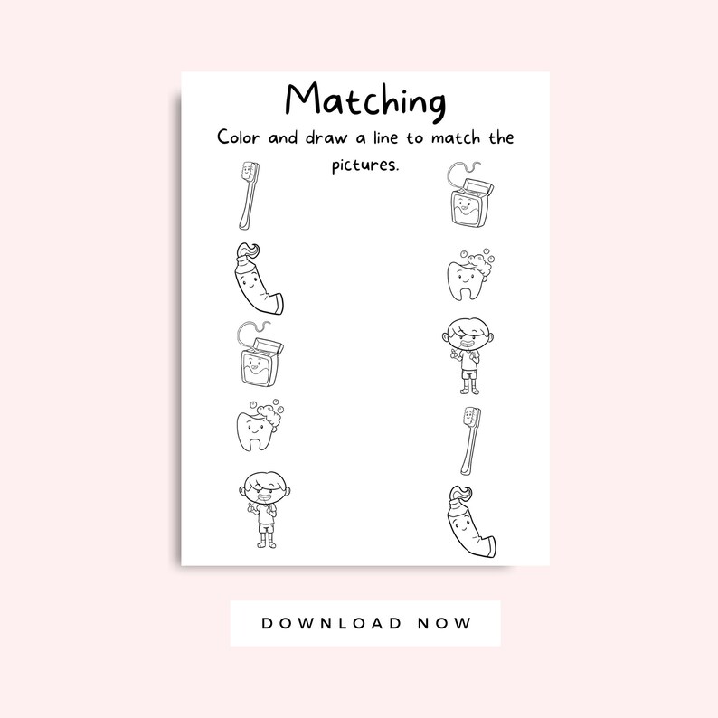Preschool Dental Health Activities 3 Pack, Printable Kid Coloring Pages ...