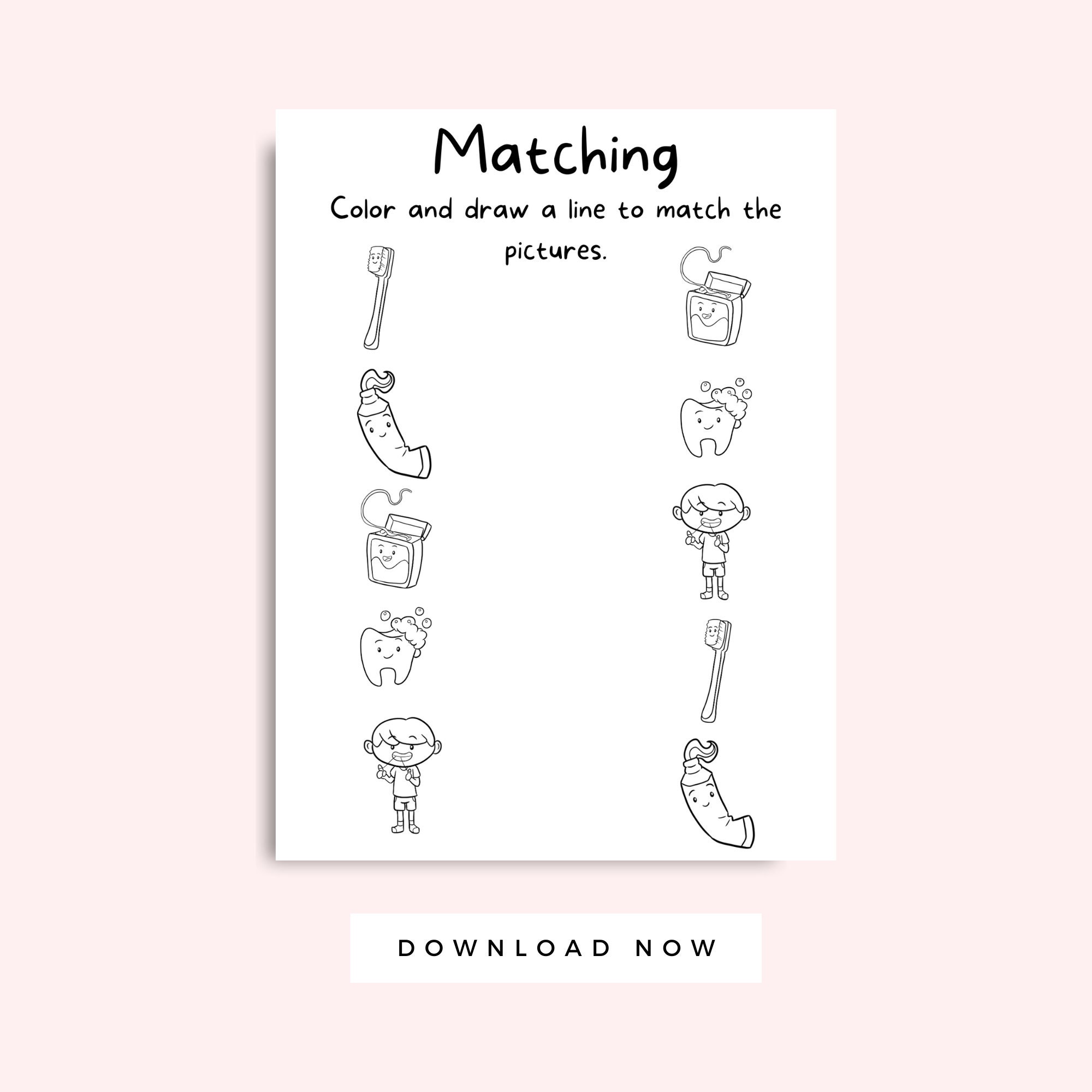 Preschool Dental Health Activities 3 Pack, Printable Kid Coloring Pages ...