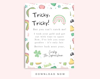 Leprechaun Letter for Kids Printable, Leprechaun Trap Note, St. Patrick ...