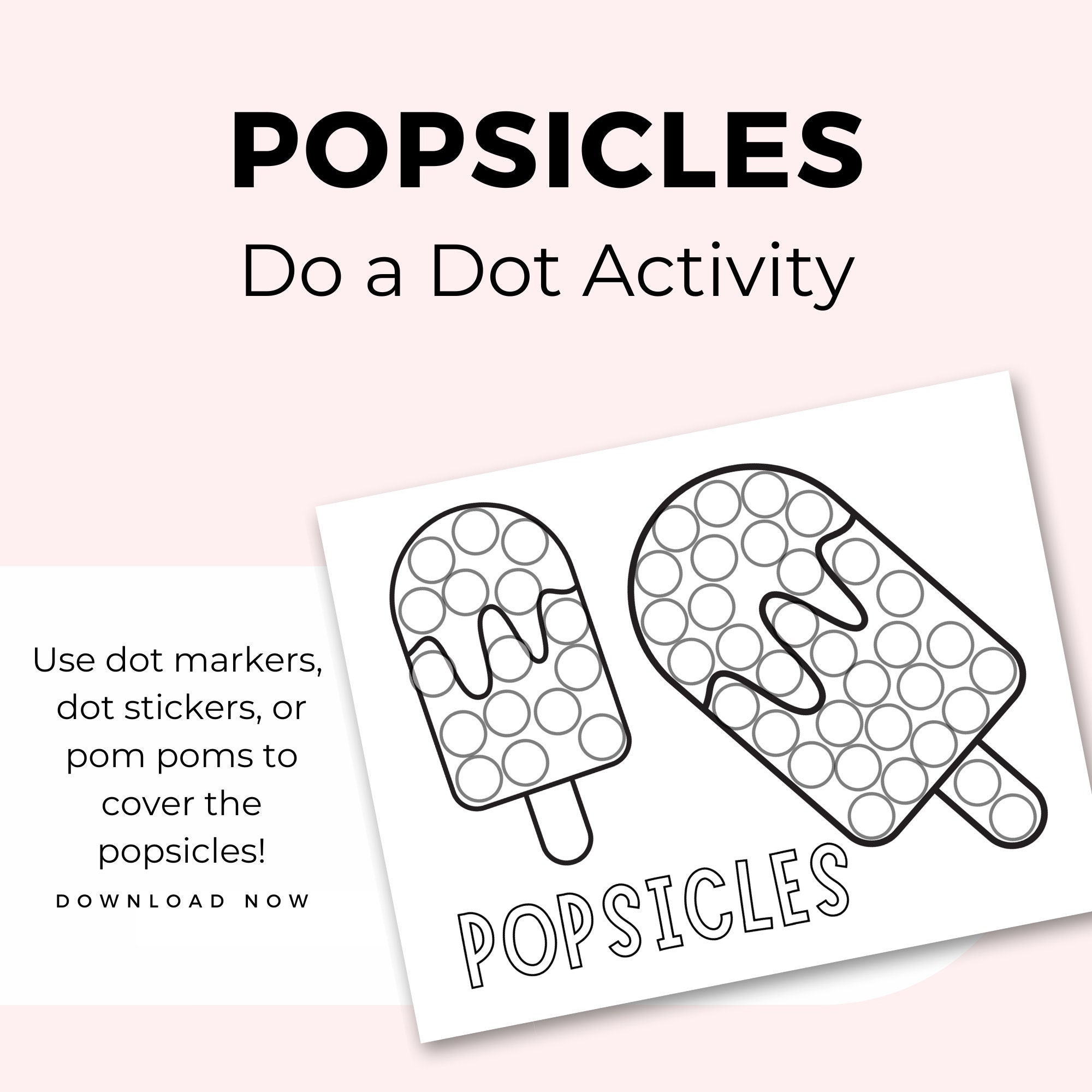 Popsicles Dot Marker Activity, Do a Dot Printables for Kids, Preschool ...