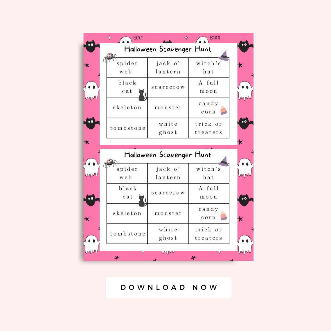 Halloween Scavenger Hunt for Kids Printable, Halloween Preschool ...