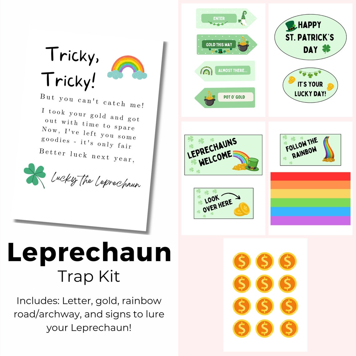Leprechaun Trap Printable Kit, Leprechaun Letter for Kids Printable ...