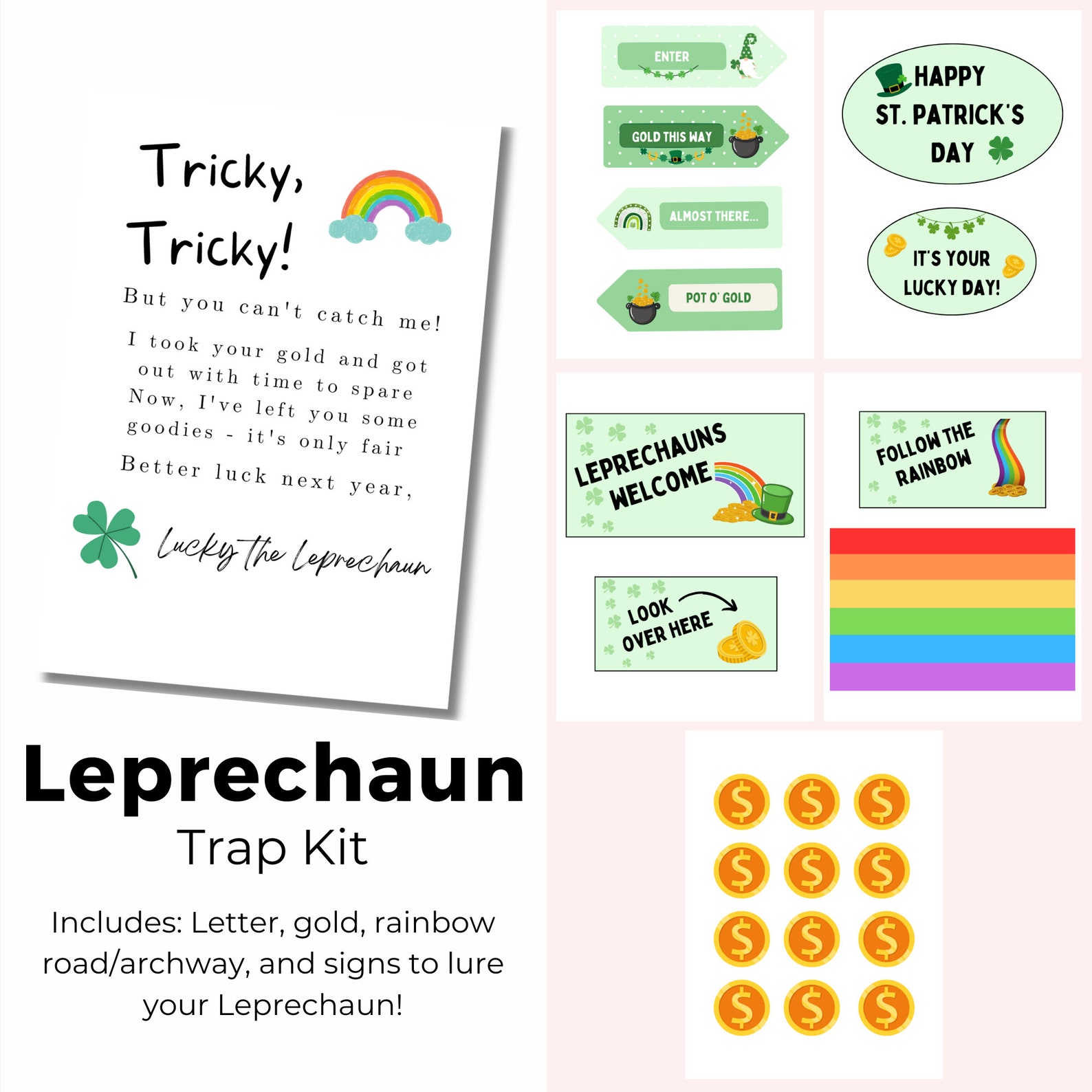 Leprechaun Trap Printable Kit, Leprechaun Letter for Kids Printable ...