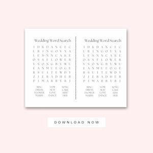 Wedding Word Search Kid Activity Half Sheets, Wedding Kid Table ...