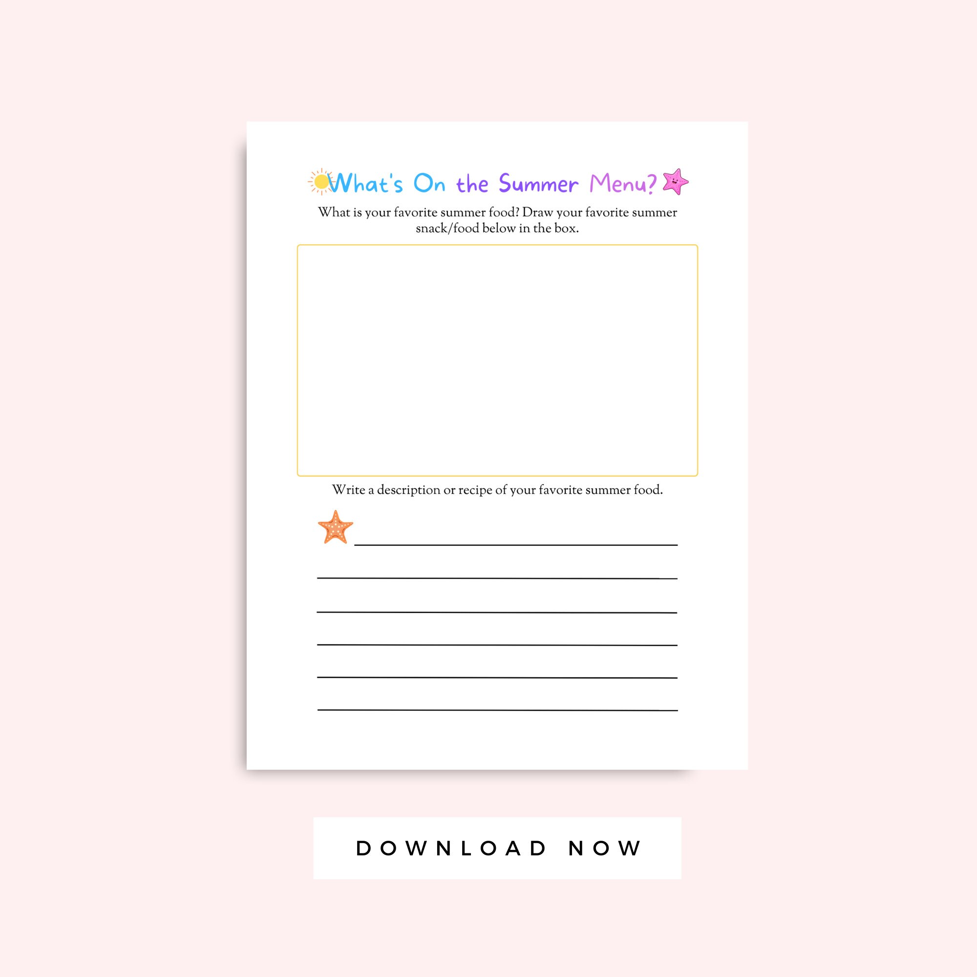 Summer Themed Word Activities for Kids 16 Page Printable Word - Etsy