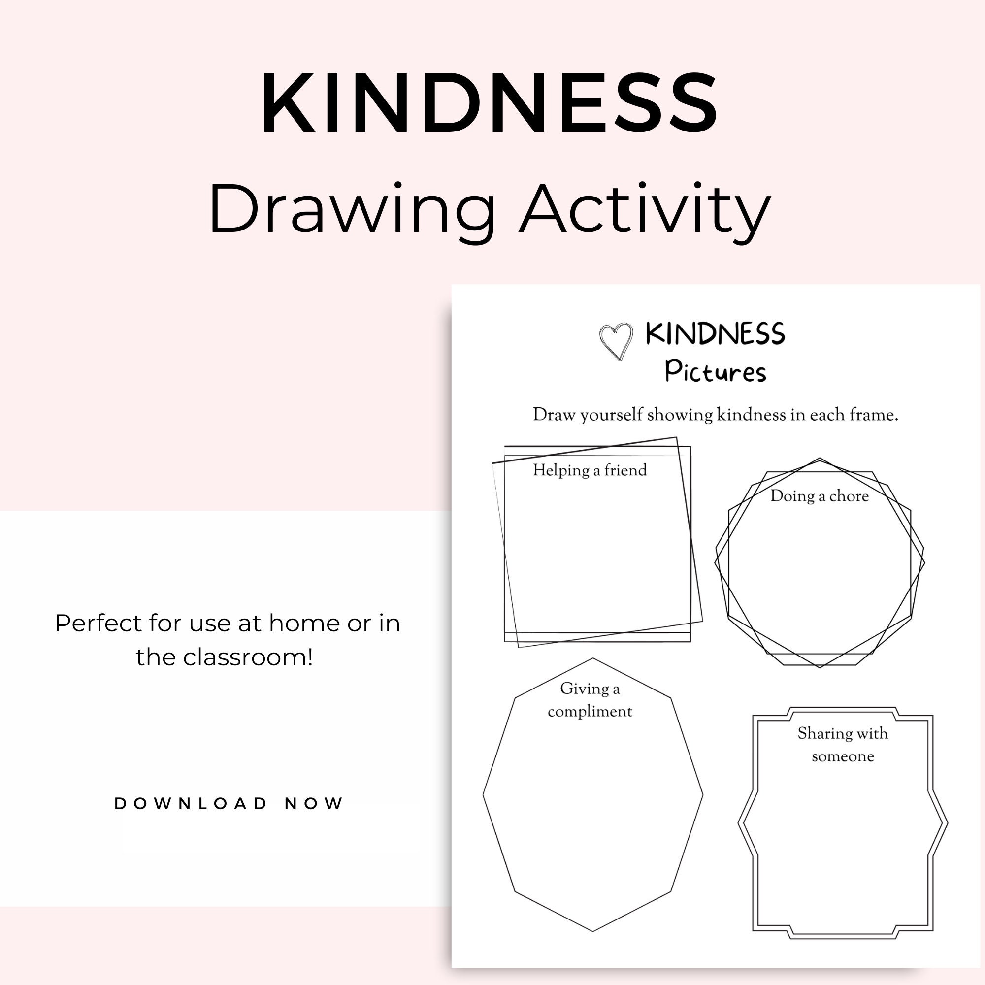 Kindness Activity for Kids Printable Coloring Page, Friendship Activity ...