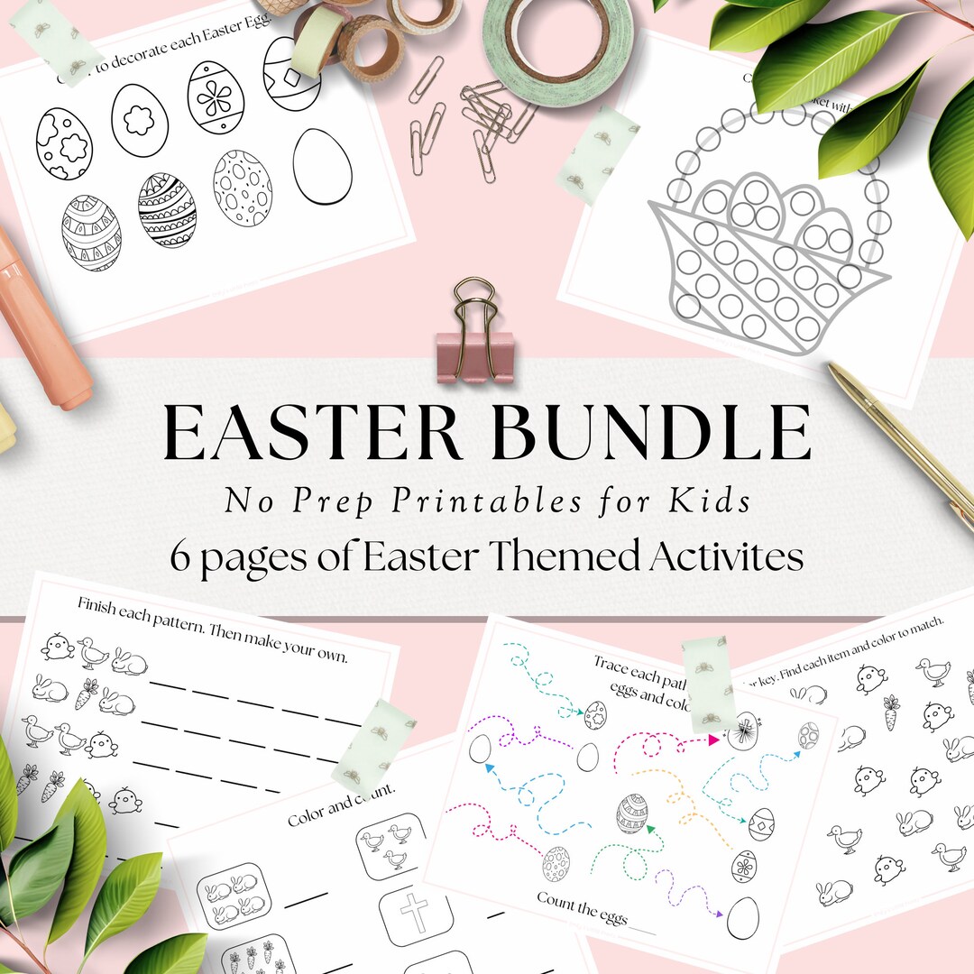 Easter Activity Pack for Kids, Easter Themed Worksheets for Preschool ...