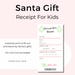 Santa Gift Receipt for Kids Printable, Printable Card From Santa ...