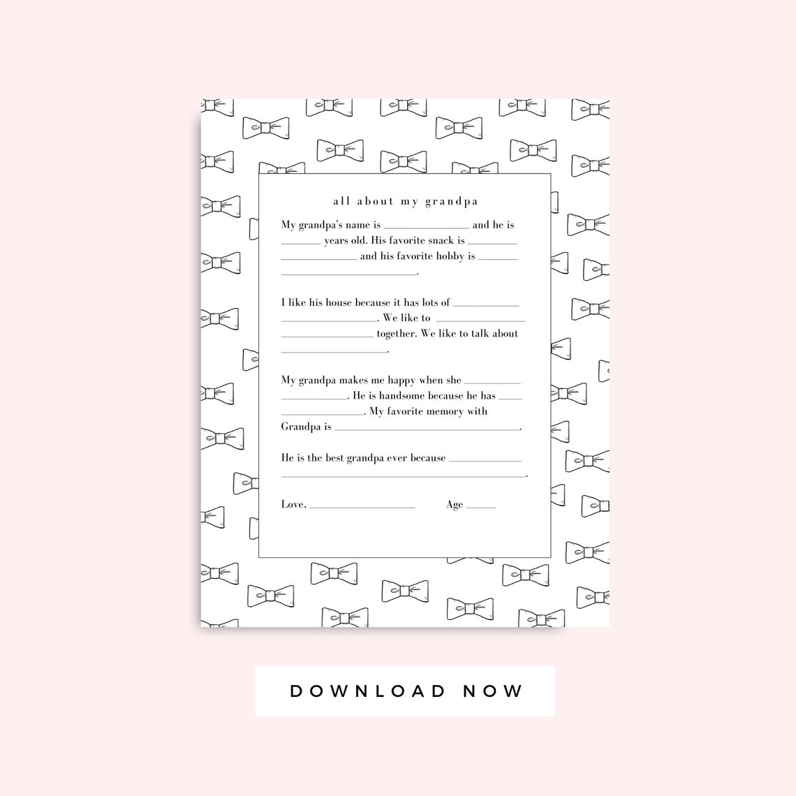 Grandparents Day Letter From Kids Black and White, Kid Interview All ...