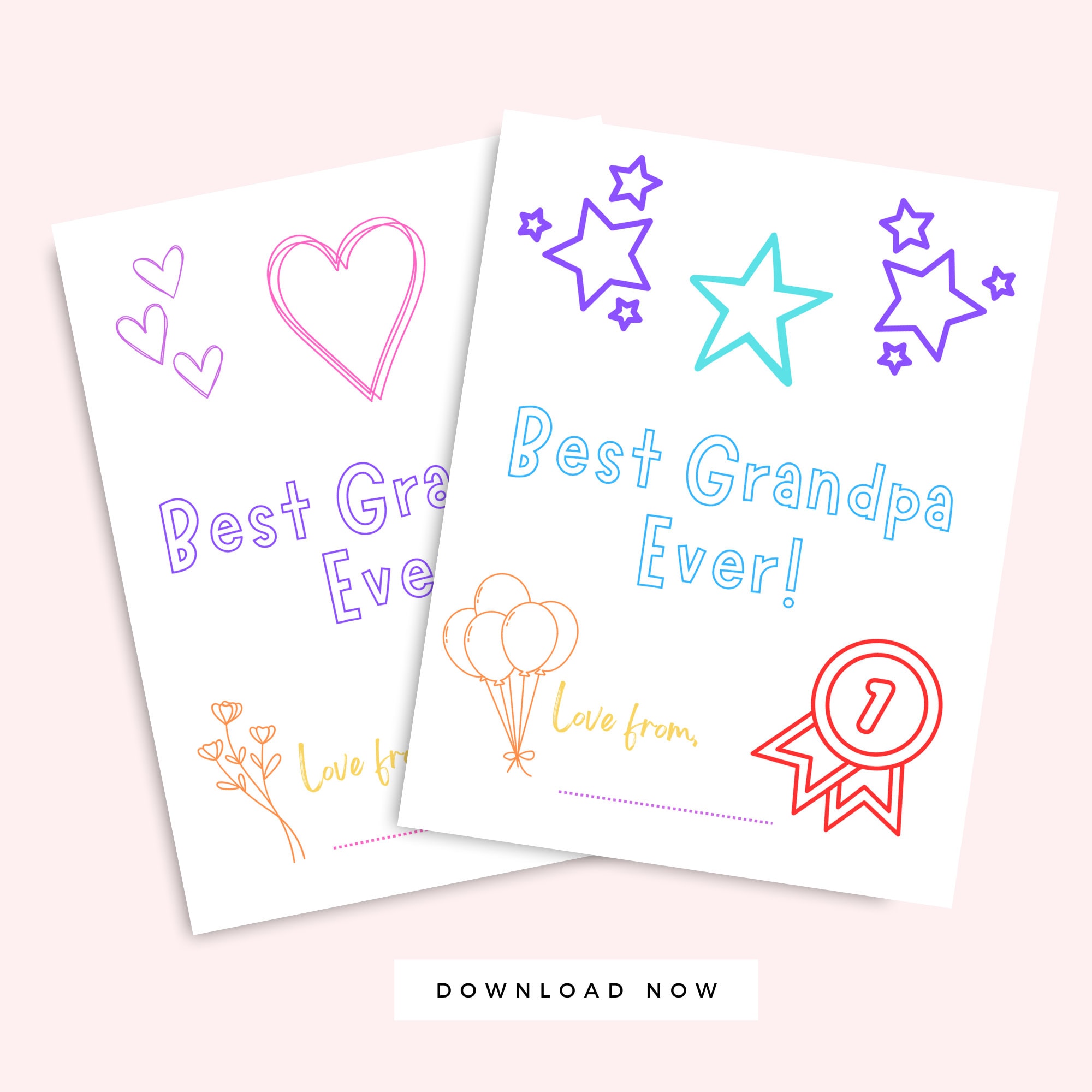 Grandparent's Day Printable Cards From Kids Gift From - Etsy