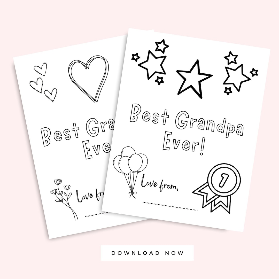 Best Grandma Ever Coloring Page, Best Grandpa Ever Card From Kids ...