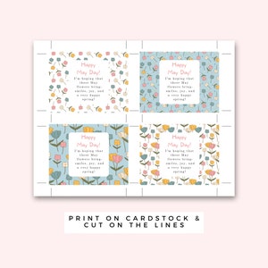Happy May Day Printable Cards, May Day Notes, May Day Flower Gift Tag ...