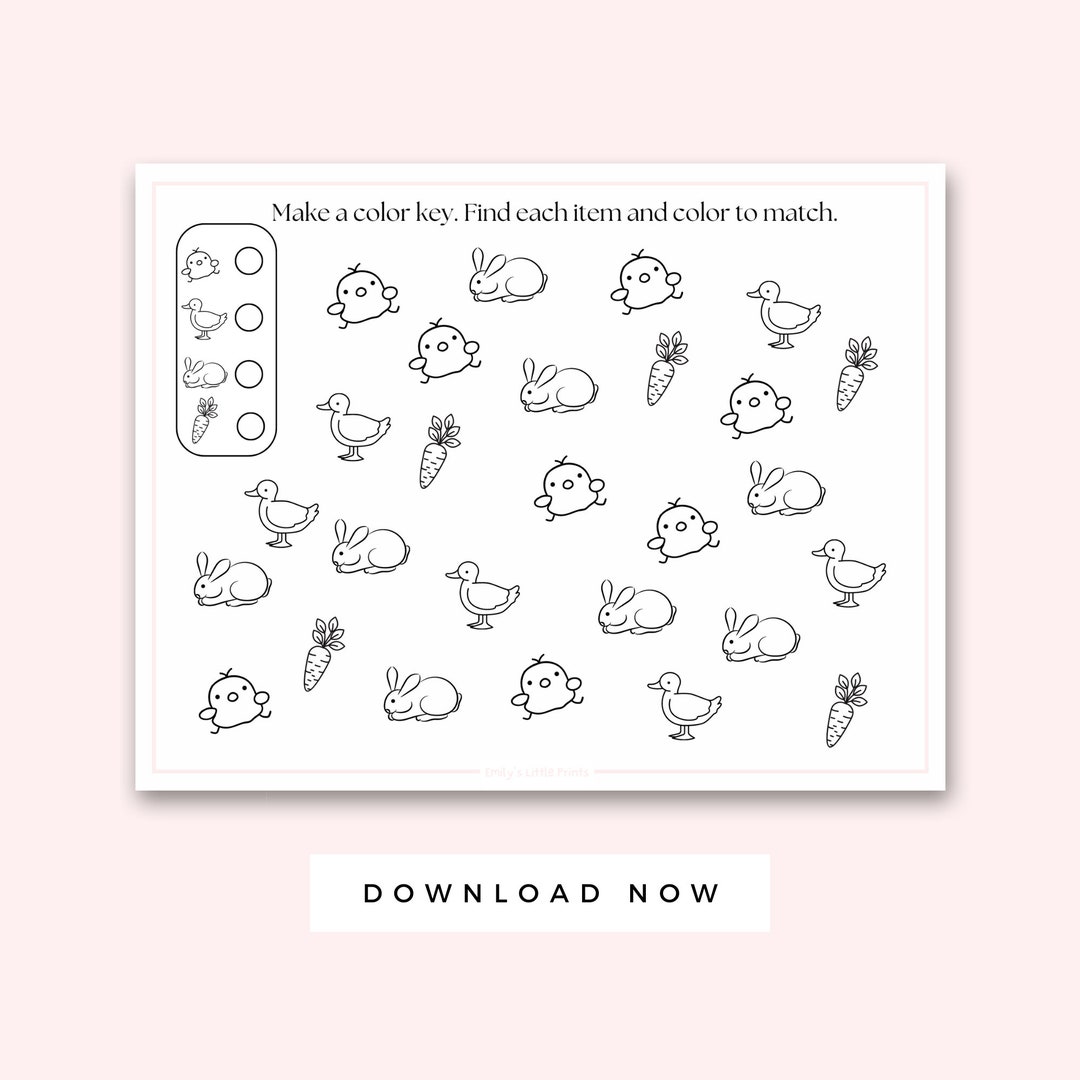 Easter Search and Find Coloring Page, Easter Preschool Activities ...